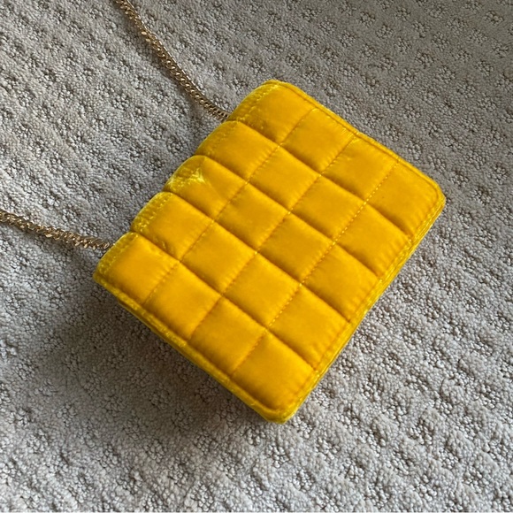 French Connection | Bags | French Connection Yellow Velvet Laine Gold ...